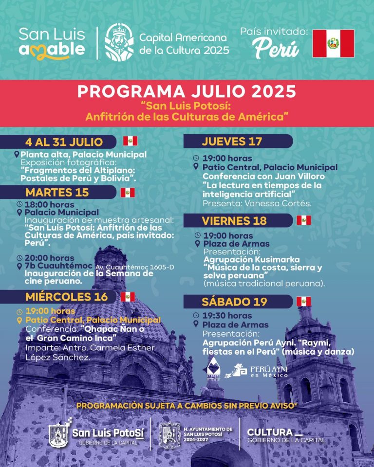 San Luis Potosí Capital Americana de la Cultura recibe a Perú en julio | Close Up Noticias